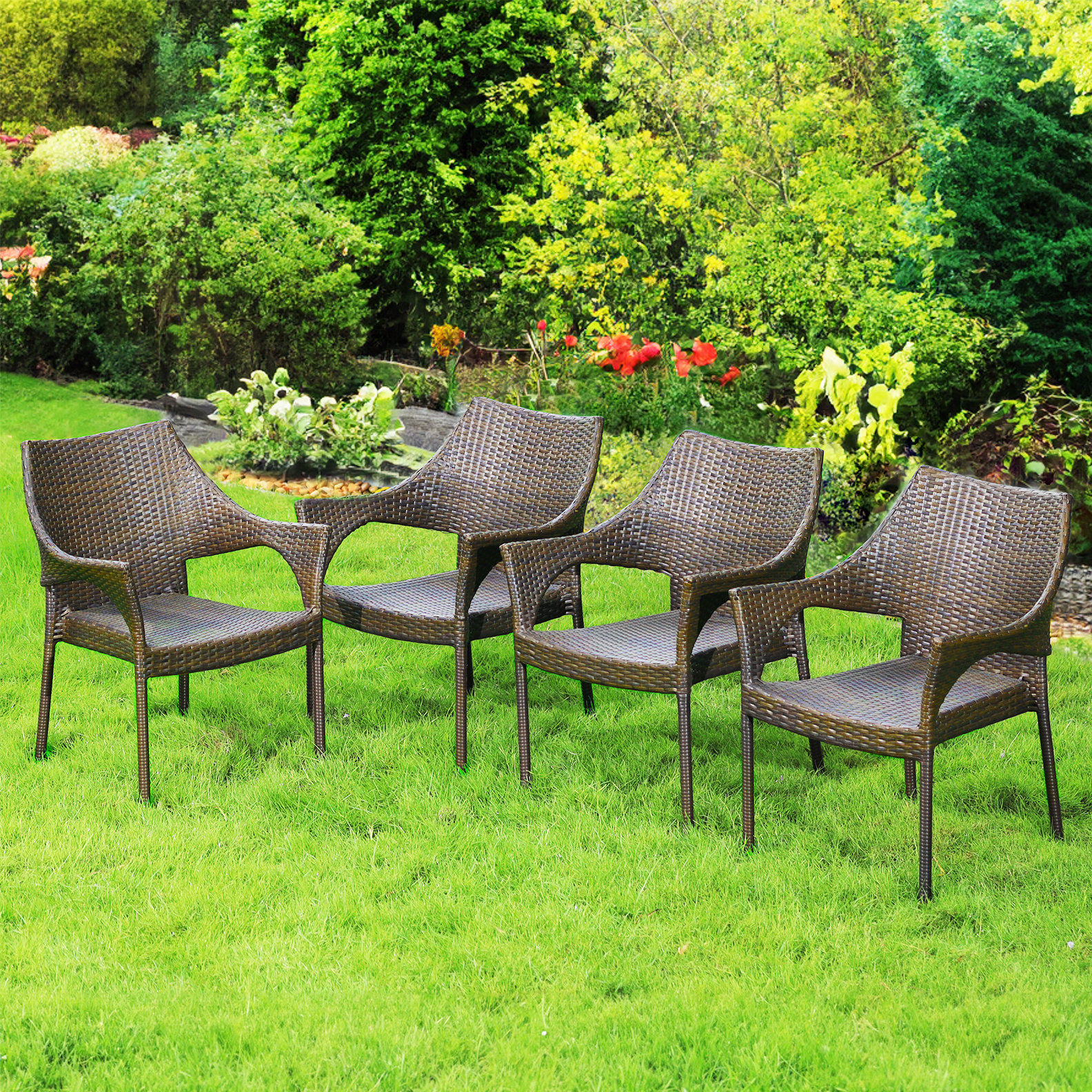 Stackable all weather wicker chairs store